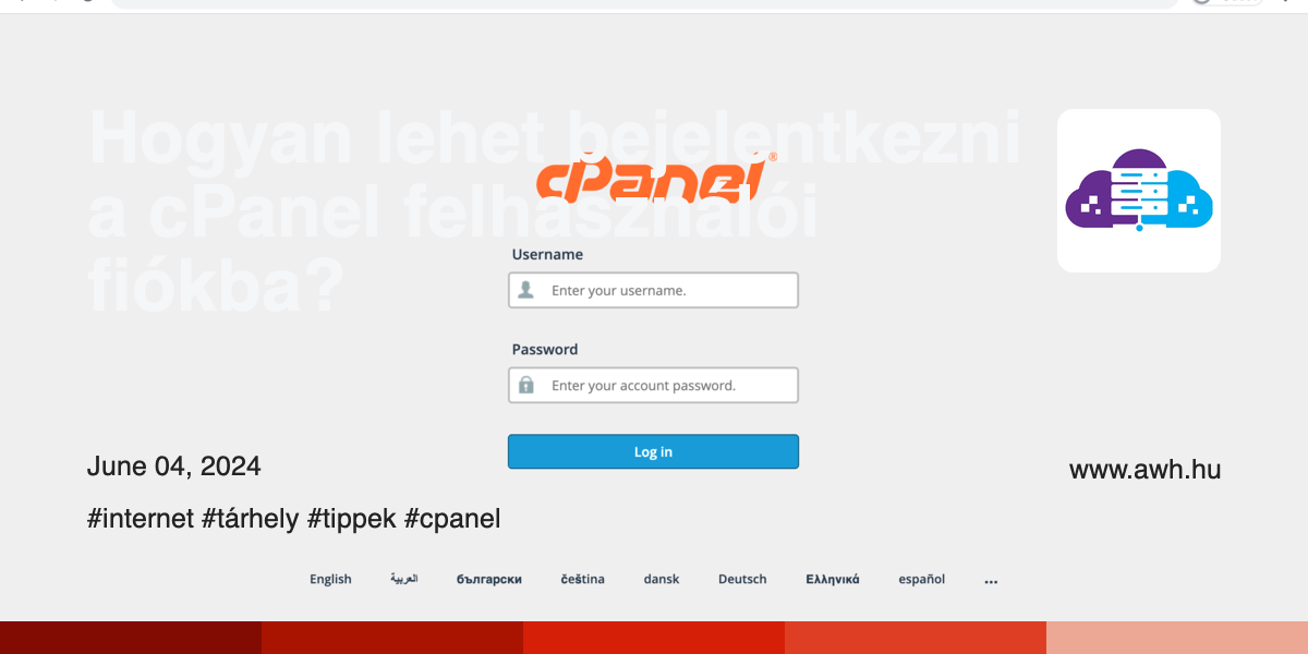 Hogyan lehet bejelentkezni a cPanel felhasználói fiókba? - aWh